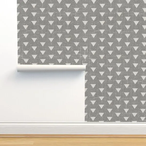 Spoonflower Tile Diamond Grey 100% Natural Sisal Grasscloth Wallcovering
