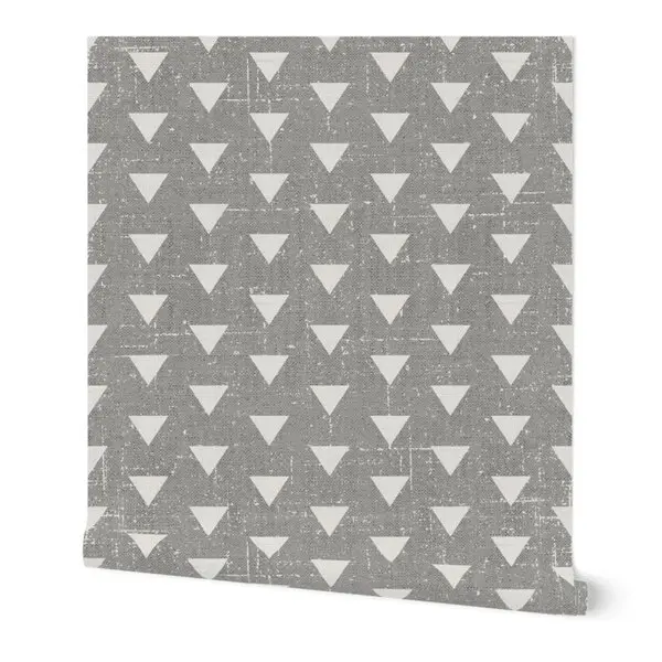 Spoonflower Tile Diamond Grey 100% Natural Sisal Grasscloth Wallcovering