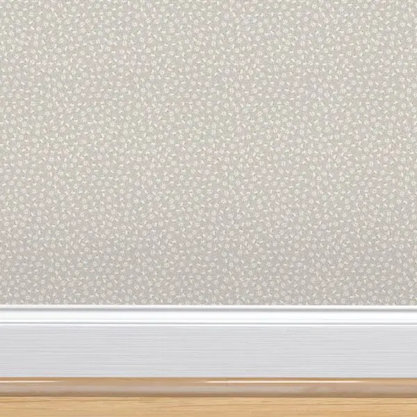 Spoonflower Ditsy Daisy Neutral Iveta Abolina 100% Natural Sisal Grasscloth Wallcovering