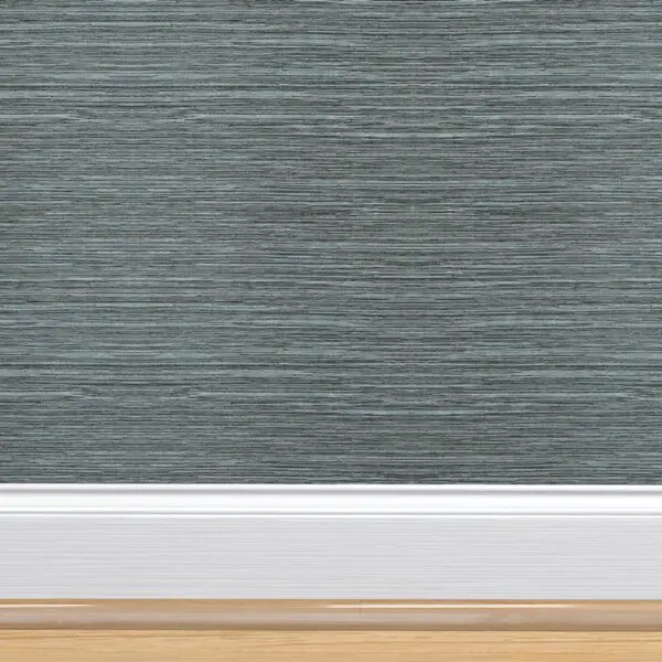 Spoonflower Grasscloth Seafoa Charcoal 100% Natural Sisal Grasscloth Wallcovering - Blue,gray
