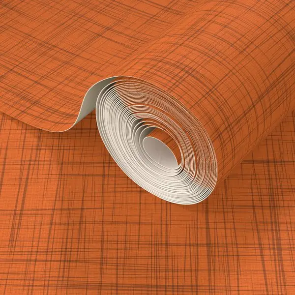 Spoonflower Texture Coordinate 100% Natural Sisal Grasscloth Wallcovering - Orange