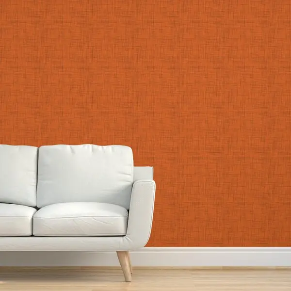 Spoonflower Texture Coordinate 100% Natural Sisal Grasscloth Wallcovering - Orange
