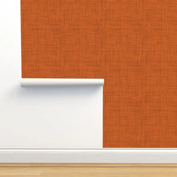 Spoonflower Texture Coordinate 100% Natural Sisal Grasscloth Wallcovering - Orange