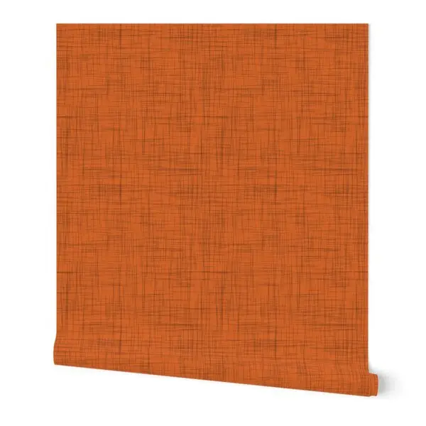 Spoonflower Texture Coordinate 100% Natural Sisal Grasscloth Wallcovering - Orange