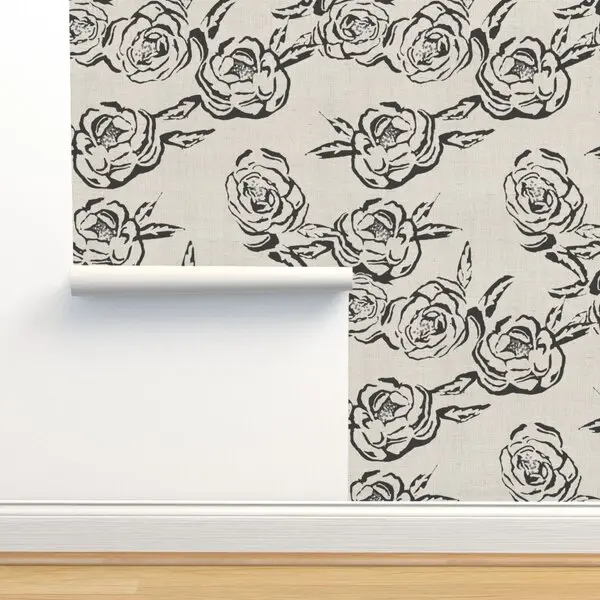Spoonflower Rosa Light 100% Natural Sisal Grasscloth Wallcovering