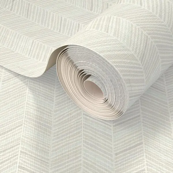 Spoonflower Medium Herringbone Hues Of M+m Grays 100% Natural Sisal Grasscloth Wallcovering - Gray,green