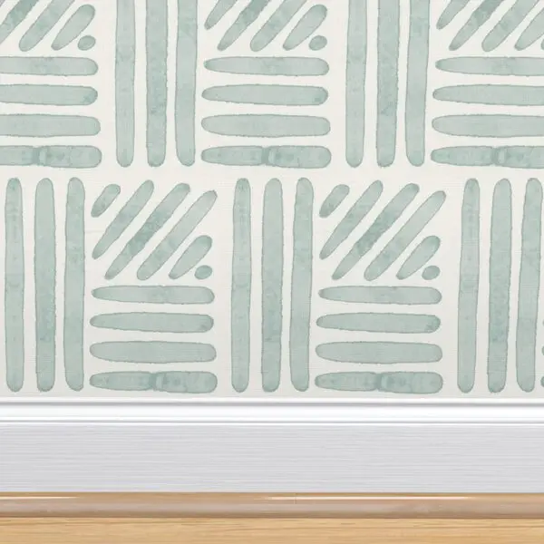 Spoonflower Painted Lines 100% Natural Sisal Grasscloth Wallcovering