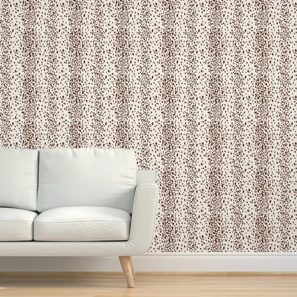 Spoonflower Dots Brown White 100% Natural Sisal Grasscloth Wallcovering