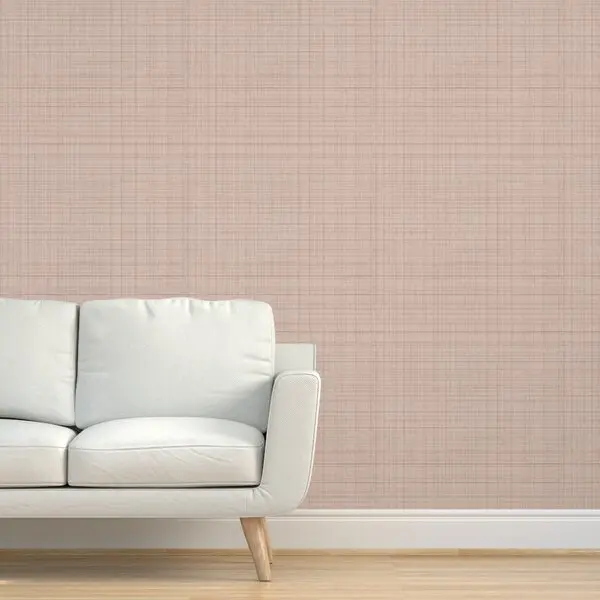 Spoonflower Pink 100% Natural Sisal Grasscloth Wallcovering