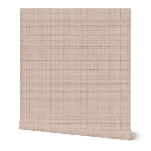 Spoonflower Pink 100% Natural Sisal Grasscloth Wallcovering