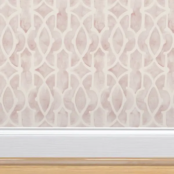 Spoonflower Soft Geometry Blush On White 100% Natural Sisal Grasscloth Wallcovering