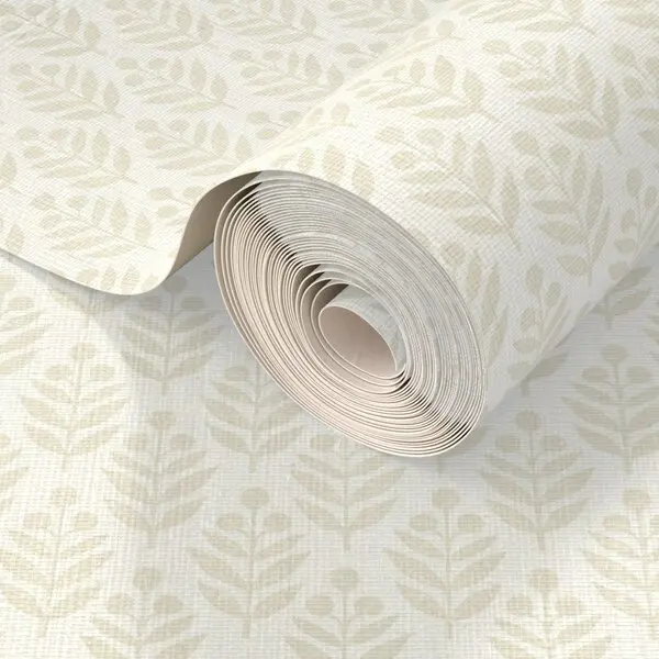 Spoonflower Lotti Deep Cream And White 100% Natural Sisal Grasscloth Wallcovering - Beige,white,gray