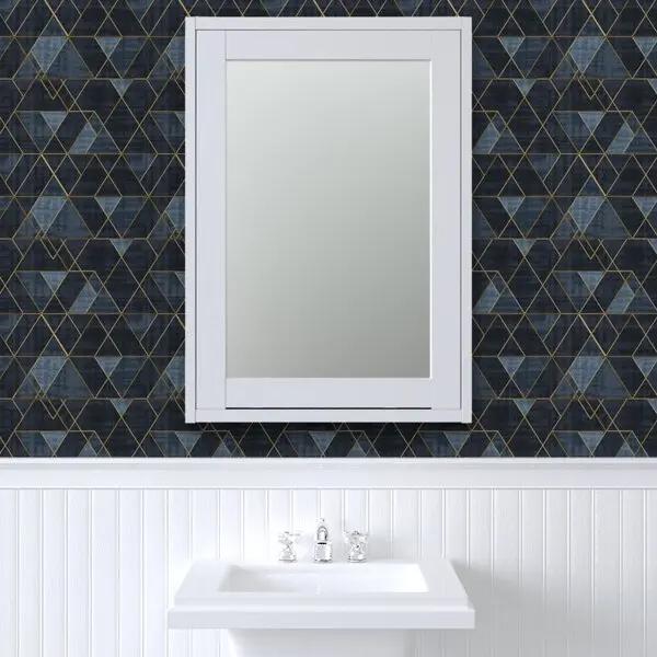Spoonflower Triangles Geo Mod Custom Pre-pasted Wallpaper