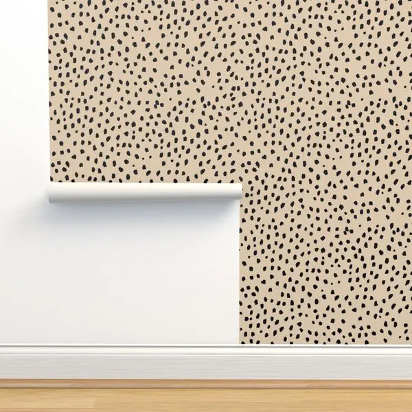 Spoonflower Tan Beige Animal Spots Print Leopard Traditional Wallpaper