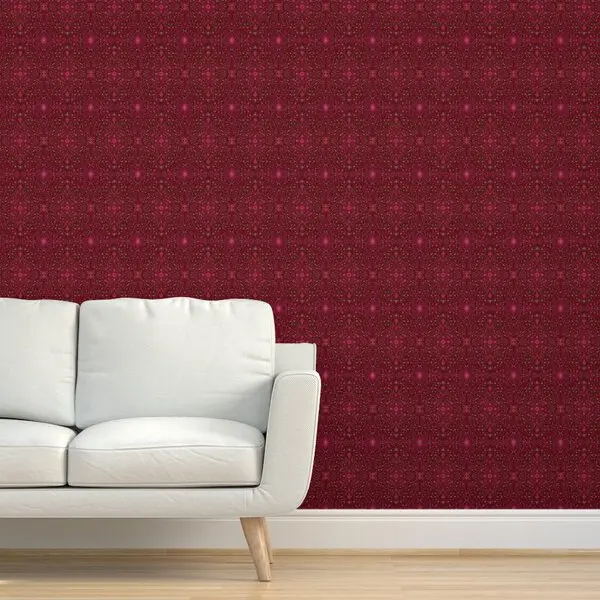 Spoonflower Damask Vintage Ruby Red Victorian Art Nouveau Traditional Wallpaper
