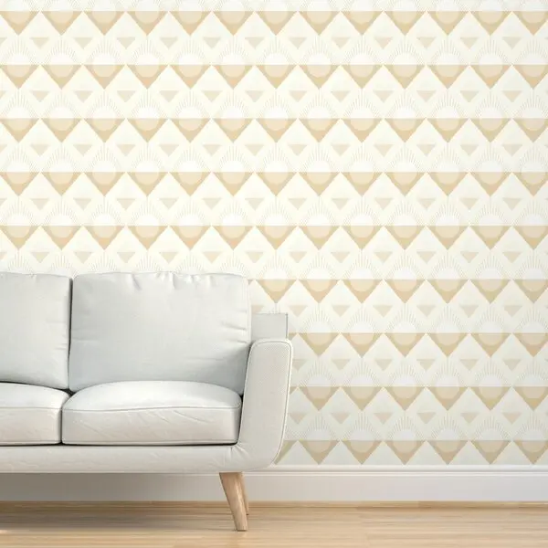 Spoonflower Modern Geometric Diamond Simple Neutral Warm Traditional Wallpaper