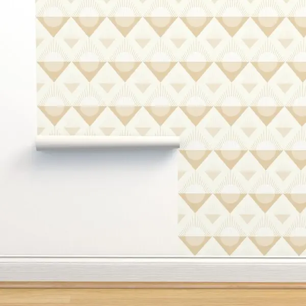 Spoonflower Modern Geometric Diamond Simple Neutral Warm Traditional Wallpaper