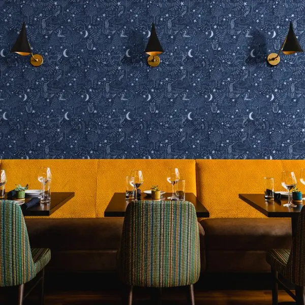 Spoonflower Night Time Forest Denim Blue Owl Animals Navy Fox Traditional Wallpaper