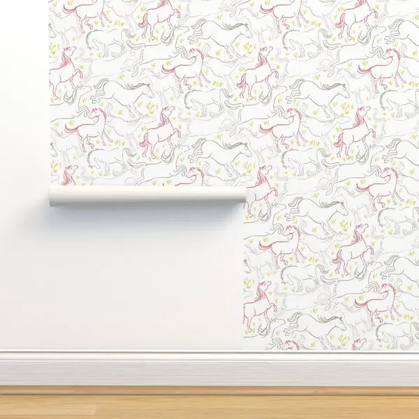 Spoonflower Horse Pony Equestrian Ponies Horses Large Traditional Wallpaper
