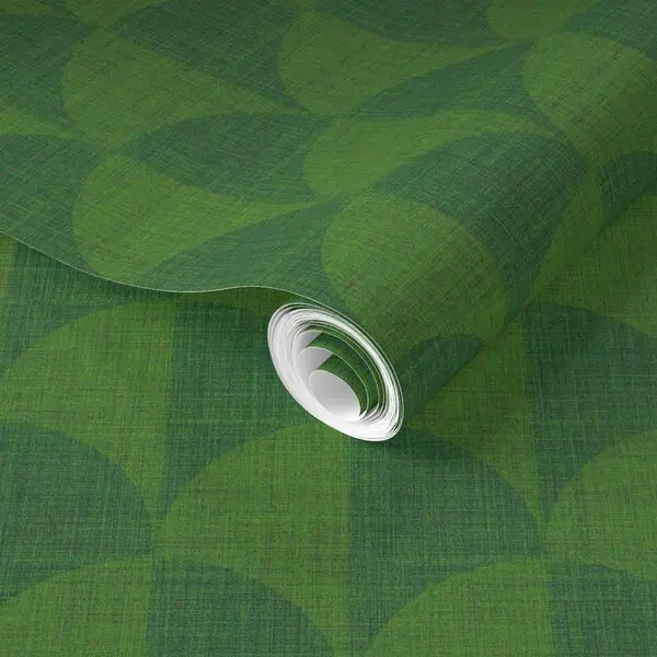 Spoonflower Jade Vintage Geometric Art Deco Tile Custom Pre-pasted Wallpaper