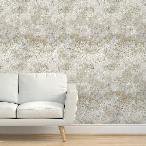 Spoonflower Faux Texture Grey Taupe Neutral Beige Paint Custom Pre-pasted Wallpaper - Gray,beige,grey