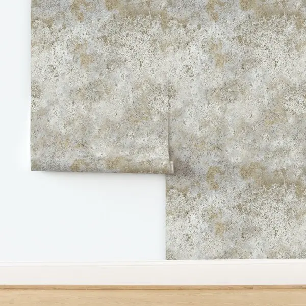 Spoonflower Faux Texture Grey Taupe Neutral Beige Paint Custom Pre-pasted Wallpaper - Gray,beige,grey