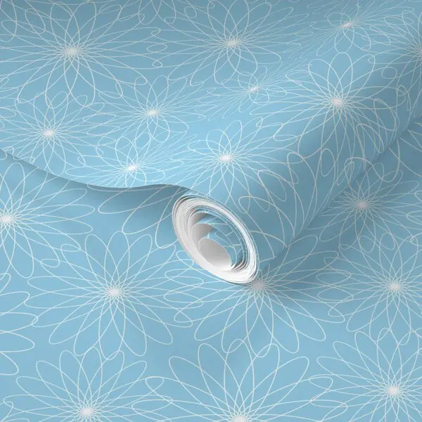 Spoonflower Floral Wedding Delicate Modern Spirograph Traditional Wallpaper