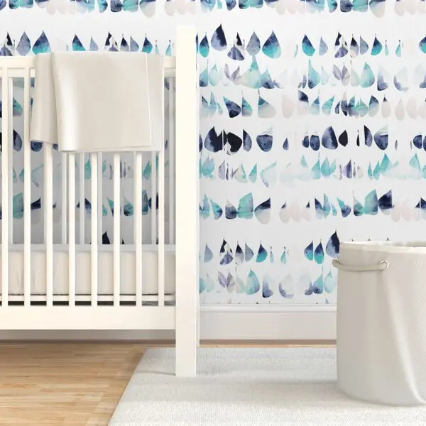 Spoonflower Paint Blobs Daubs Drops Brush Stroke Powder Room Traditional Wallpaper