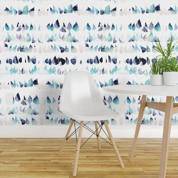Spoonflower Paint Blobs Daubs Drops Brush Stroke Powder Room Traditional Wallpaper