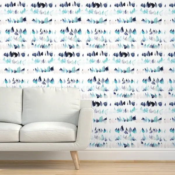 Spoonflower Paint Blobs Daubs Drops Brush Stroke Powder Room Traditional Wallpaper