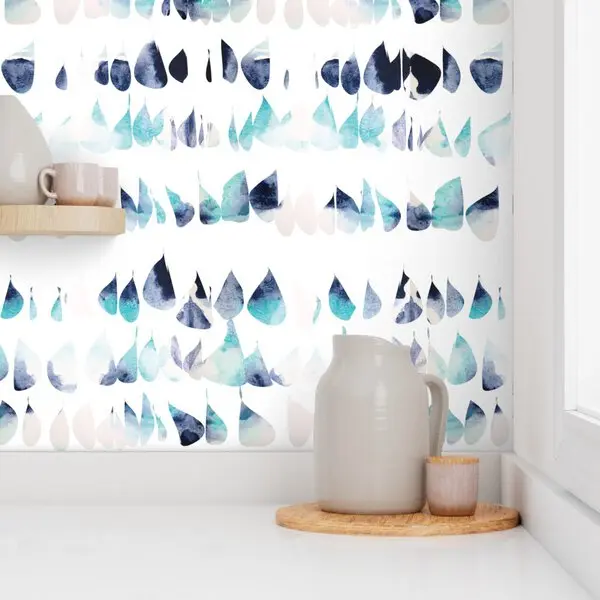 Spoonflower Paint Blobs Daubs Drops Brush Stroke Powder Room Traditional Wallpaper