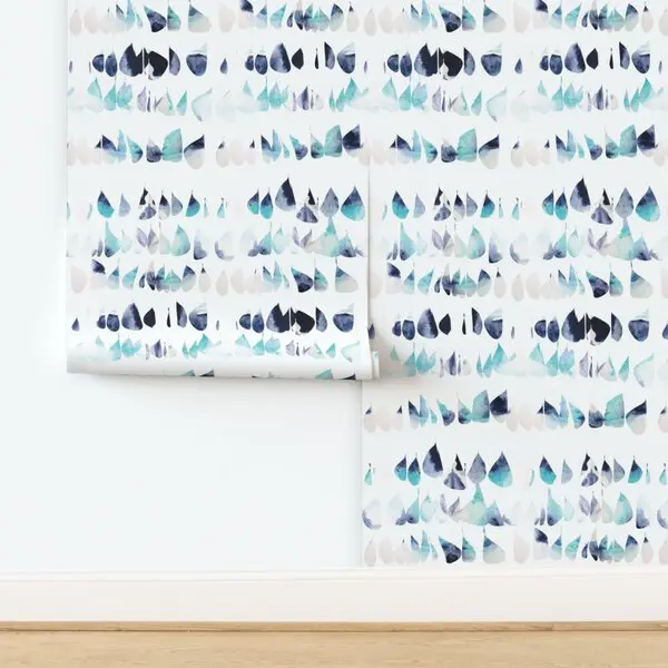 Spoonflower Paint Blobs Daubs Drops Brush Stroke Powder Room Traditional Wallpaper