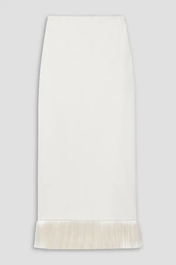 PatBO Fringed Stretch-ponte Midi Skirt
