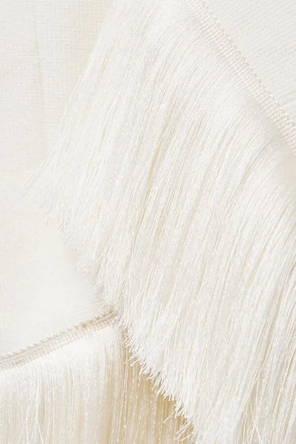 PatBO Fringed Stretch-ponte Midi Skirt