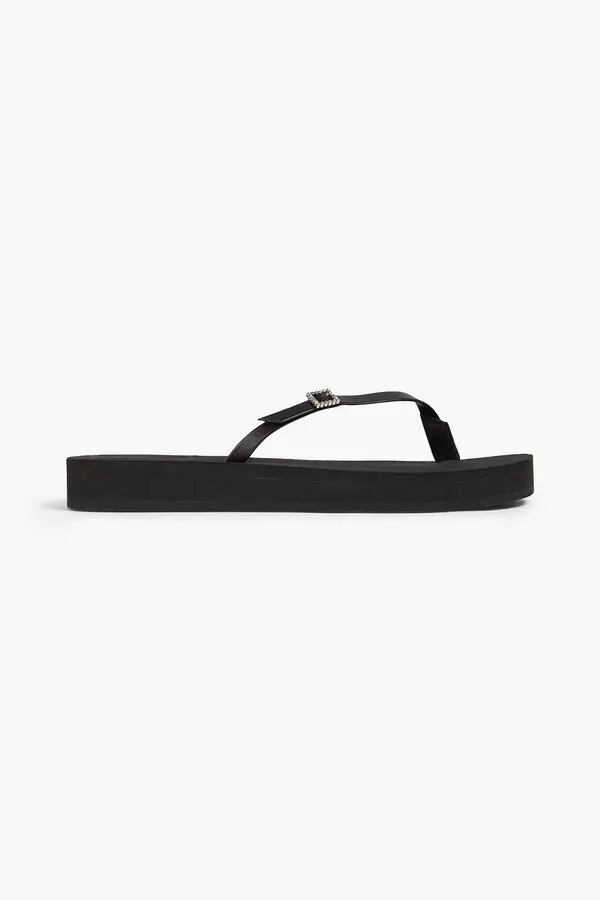 STUART WEITZMAN Embellished Platform Flip Flops - Black