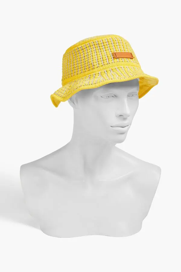 Zimmerman Knit Yellow Bucket Hat Zimmermann Girls Jacquard Towel Bucket Hat in Yellow  main image 4