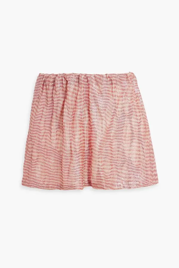 Missoni Striped Metallic Crochet-knit Mini Skirt