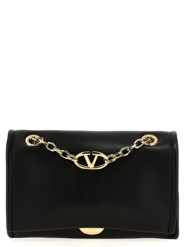 Valentino Garavani Vlogo Chain Shoulder Bag - Black