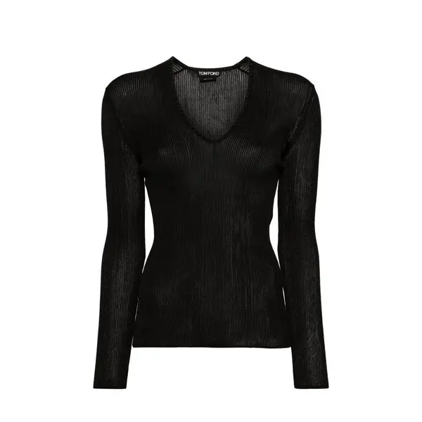 TOM FORD Sheer Fine Ribbed Top