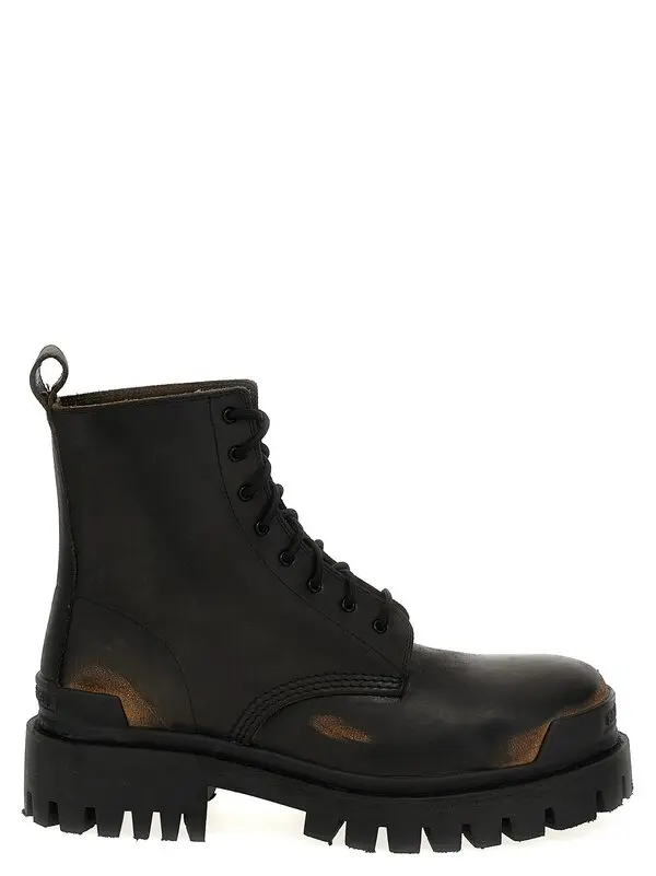【希少】BALENCIAGA Strike Ankle Boots Black Balenciaga Strike 20mm Lace-up Boot | Saks Fifth Avenue