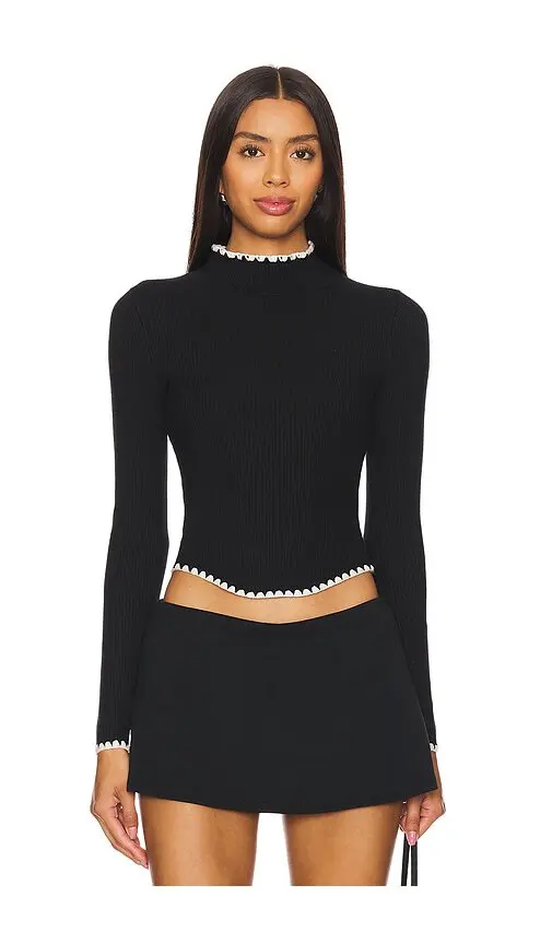 Heartloom Vika Ribbed Mock Neck Long Sleeve Top