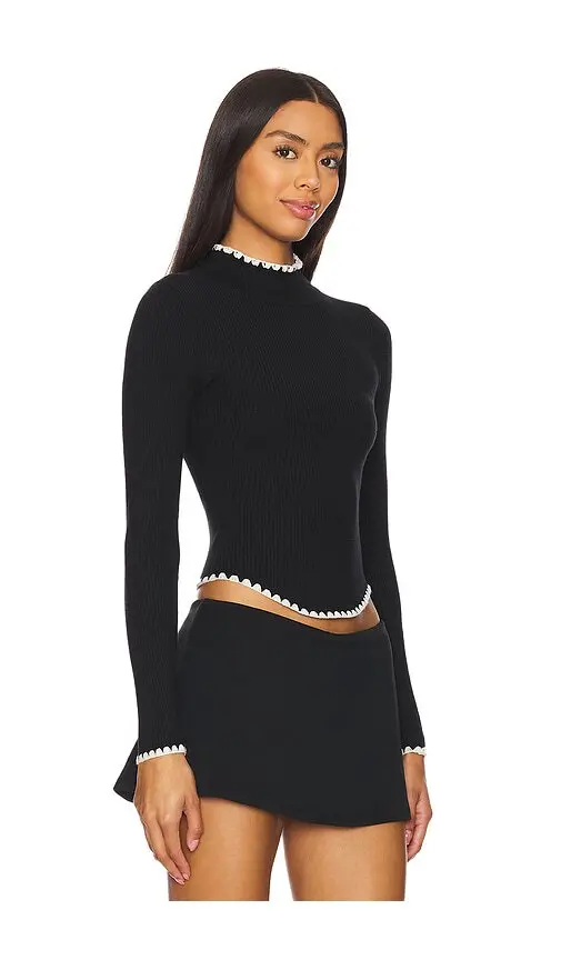Heartloom Vika Ribbed Mock Neck Long Sleeve Top