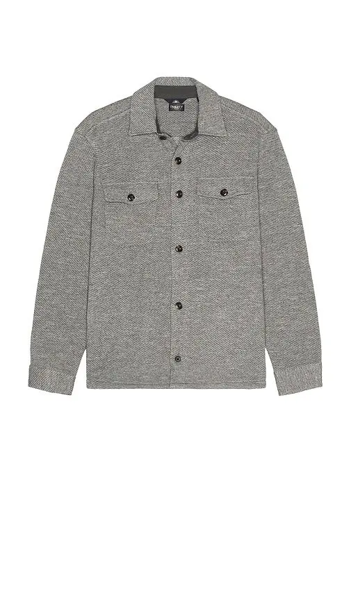 Faherty Brand Inlet Knit Shirt Jacket In Grey - Medium Grey Melange