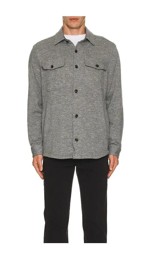 Faherty Brand Inlet Knit Shirt Jacket In Grey - Medium Grey Melange