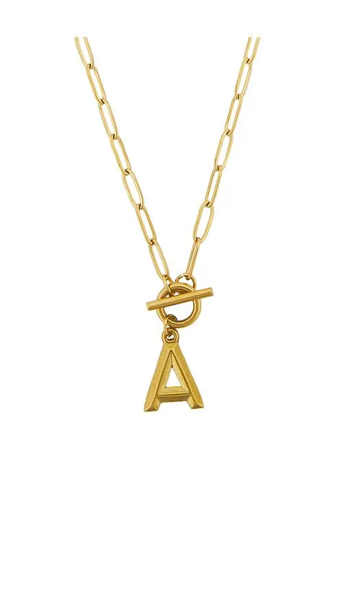 PETIT MOMENTS Paperclip Initial Necklace - Gold
