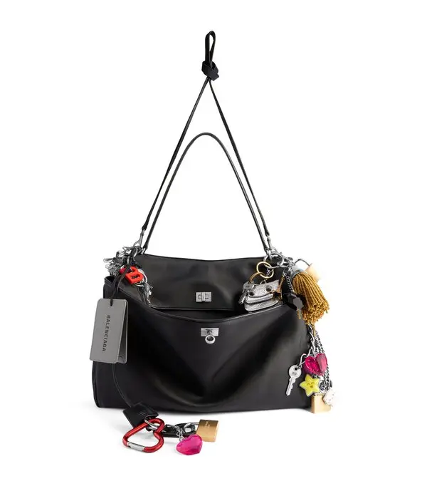 Balenciaga Leather Rodeo Shoulder Bag - Black