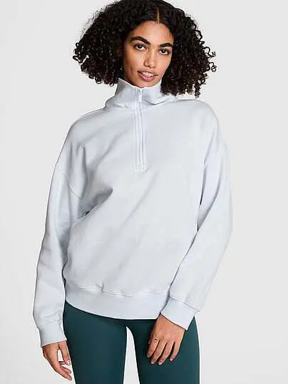 Pink Campus Fleece™ Half-Zip Sweatshirt In Blue - 68% Off