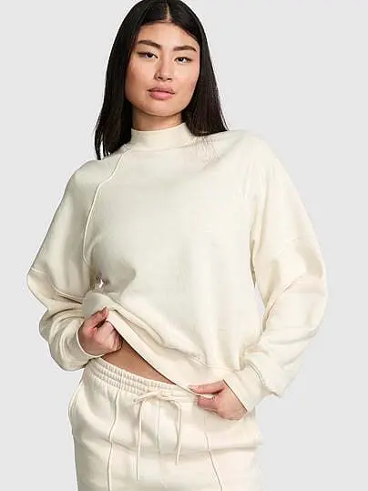 Pink Campus Fleece™ Mock-neck Sweatshirt