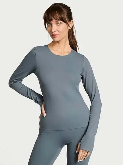Victoria's Secret Vsx Elevate™ Long-sleeve Tee - Grey