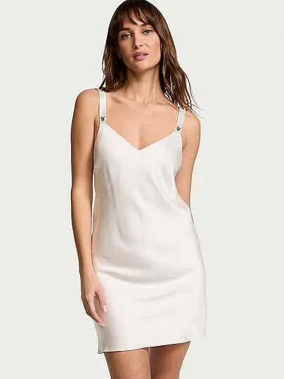 Victoria's Secret Very Sexy Shine Strap Satin Slip - White,ivory